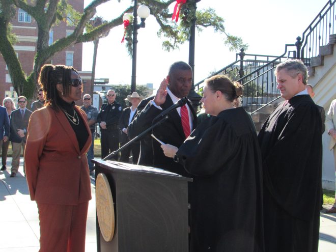 Tim Watkins sworn in as first black, Republican Sheriff of Thomas ...