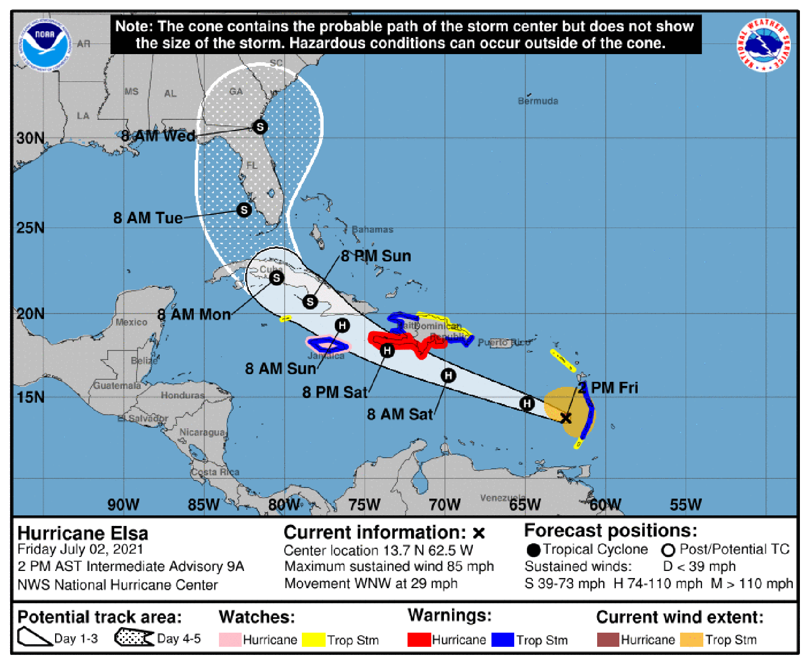 Hurricane Elsa intensifies as it moves through Caribbean Sea ...
